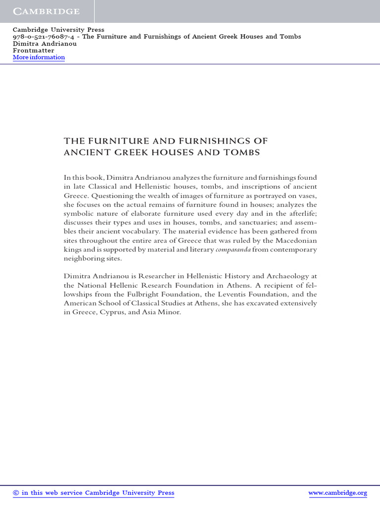 Ancient Greek Furniture and Tomb Furnishings | PDF | Furniture ...
