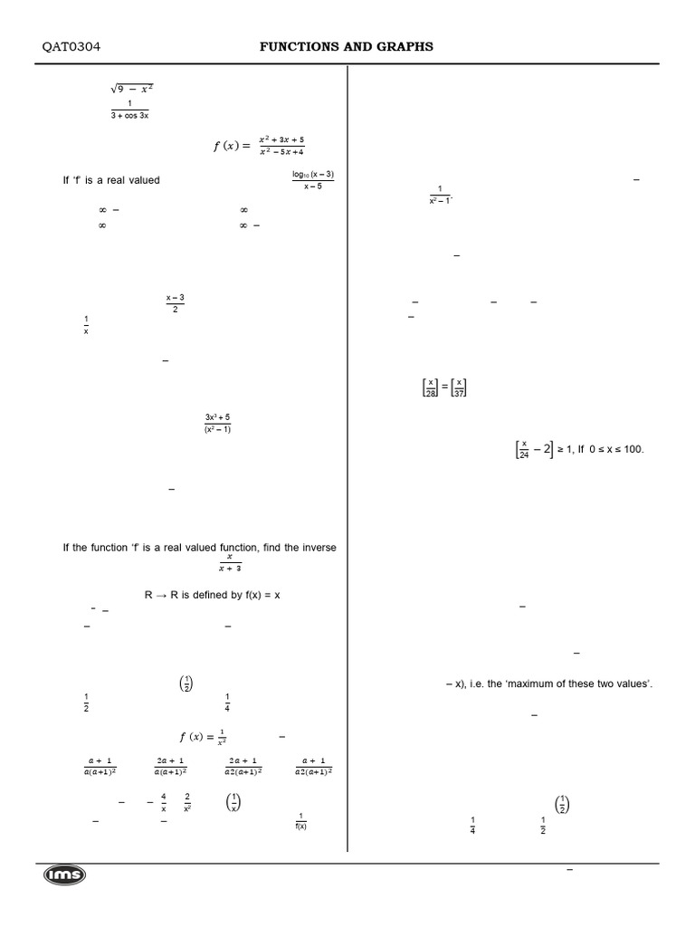 QAT0304 - Functions and Graphs - Previous Name 5.Functions and Graphs (2) Updated File by ...