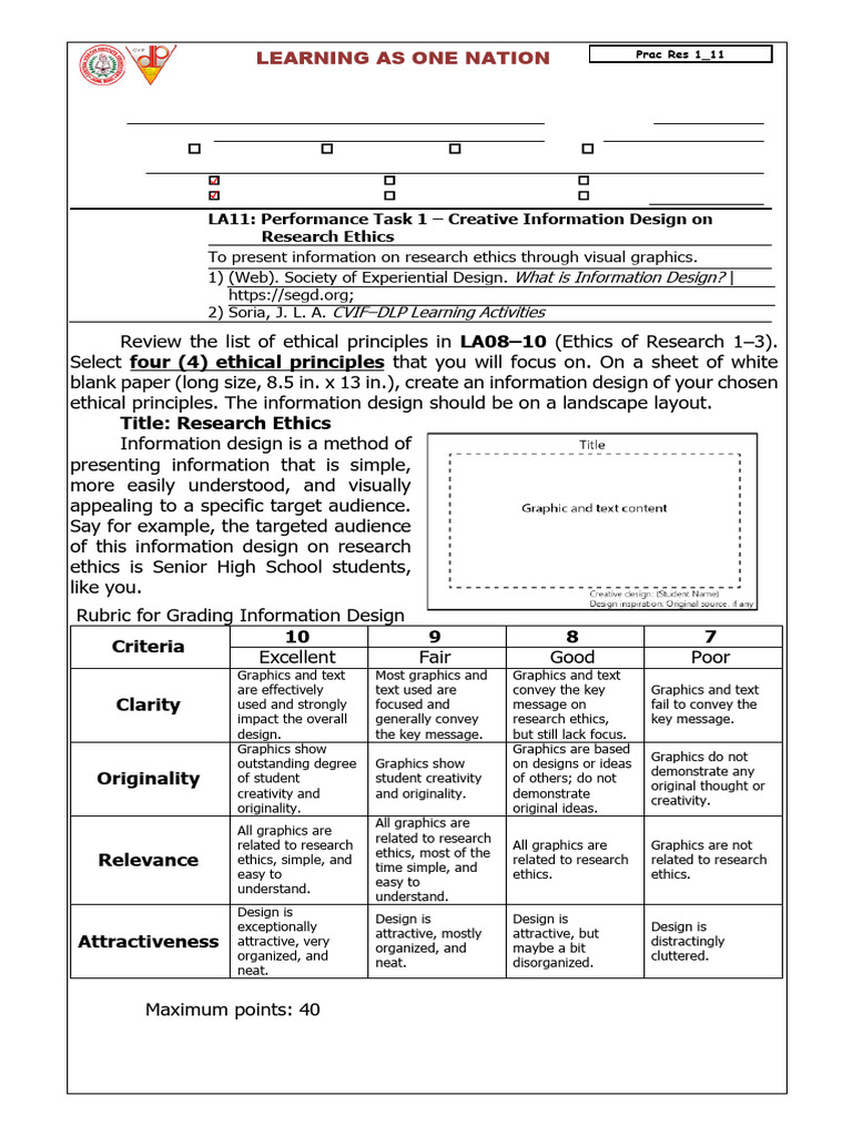 Prac Res 1 LAS 11 Performance Task 1 | PDF | Learning | Liberal Arts Education