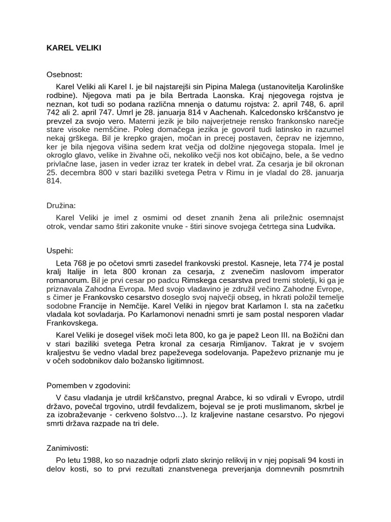 KAREL VELIKI1111 | PDF