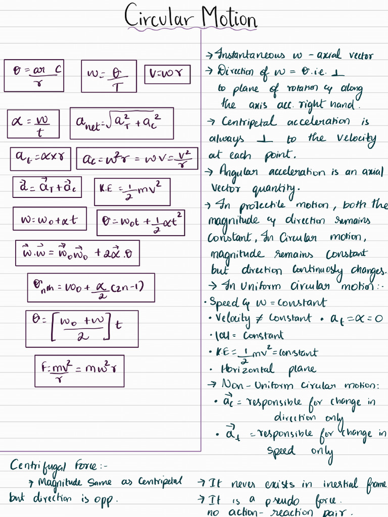 Circular Motion - 250122 - 212307 | PDF
