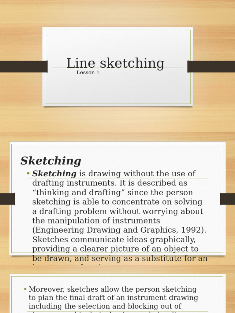 Lesson 1 Line Sketching | PDF | Drawing | Technical Drawing