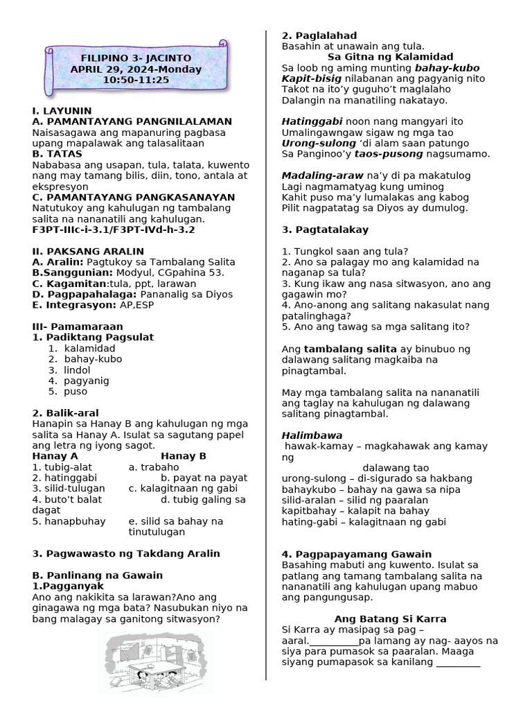 Q4 DLP Fil Day1 2 Week5 | PDF