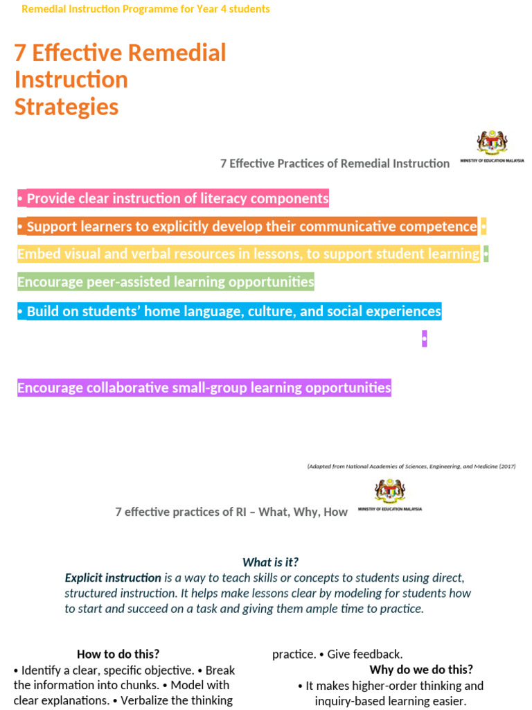 7 Effective Remedial Instruction Strategies | PDF | Learning | Literacy
