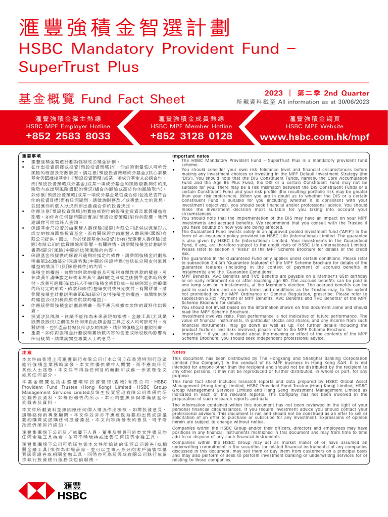 HSBC - Fund Fact Sheet - 2023 Q2 | PDF | Federal Reserve | Bonds (Finance)