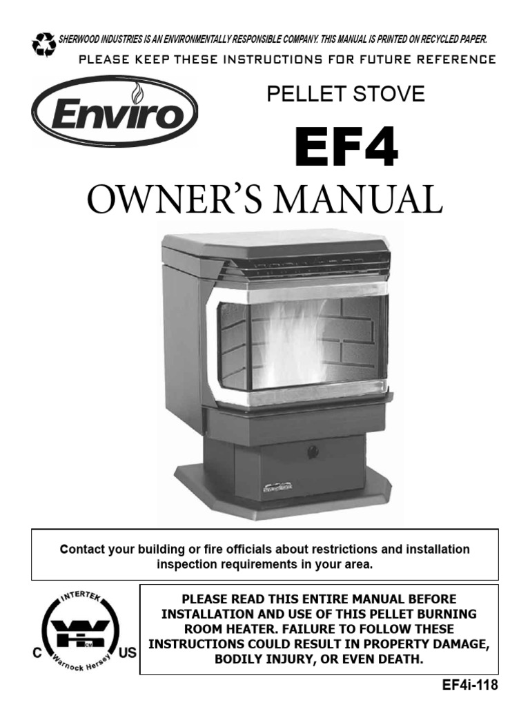 C-10139 Instruction EF4 Domestic Owners Manual | PDF | Stove | Chimney