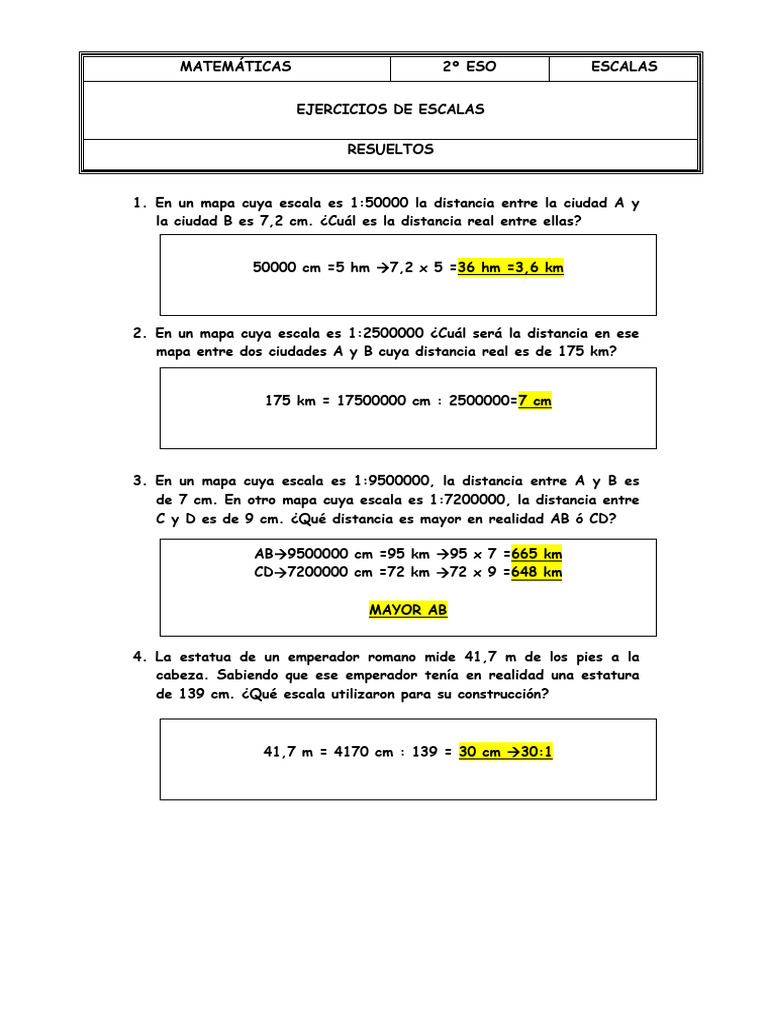 Ficha II Resuelta - Ejercicios de Escalas | PDF