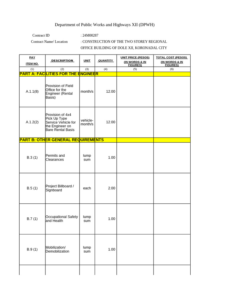 DOLE XII Office Building Construction Bid | PDF | Window | Beam (Structure)