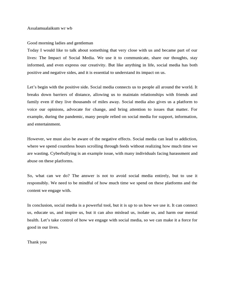 Speech Social Media | PDF