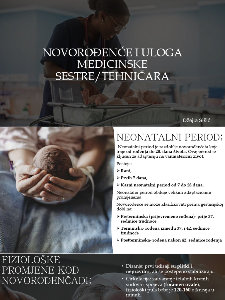 Prezentacija Novorođenče I Uloga Med Techn | PDF