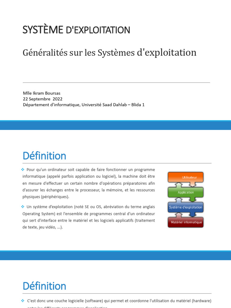 Comprendre le Système d'Exploitation | PDF | Système d'exploitation ...
