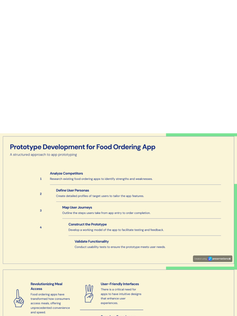 Prototype Development For Food Ordering App | PDF