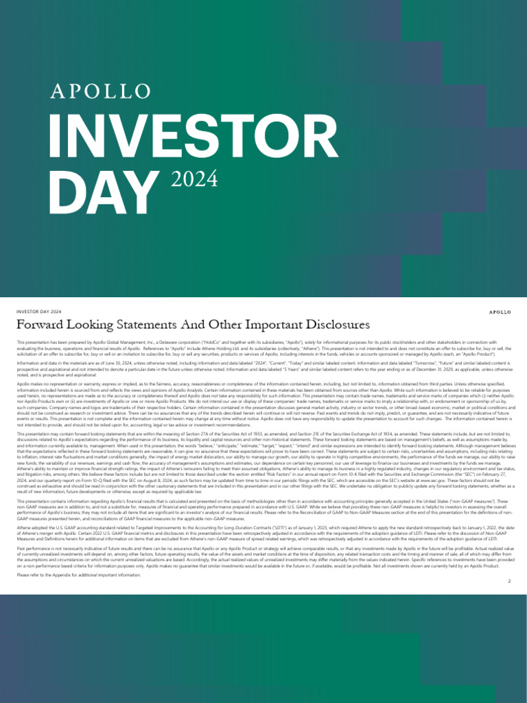 Apollo Investor Day 2024 Overview | PDF | Investing | Generally ...
