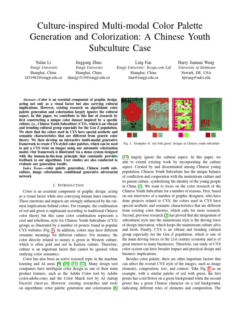 Culture-Inspired Multi-Modal Color Palette Generat | PDF | Color