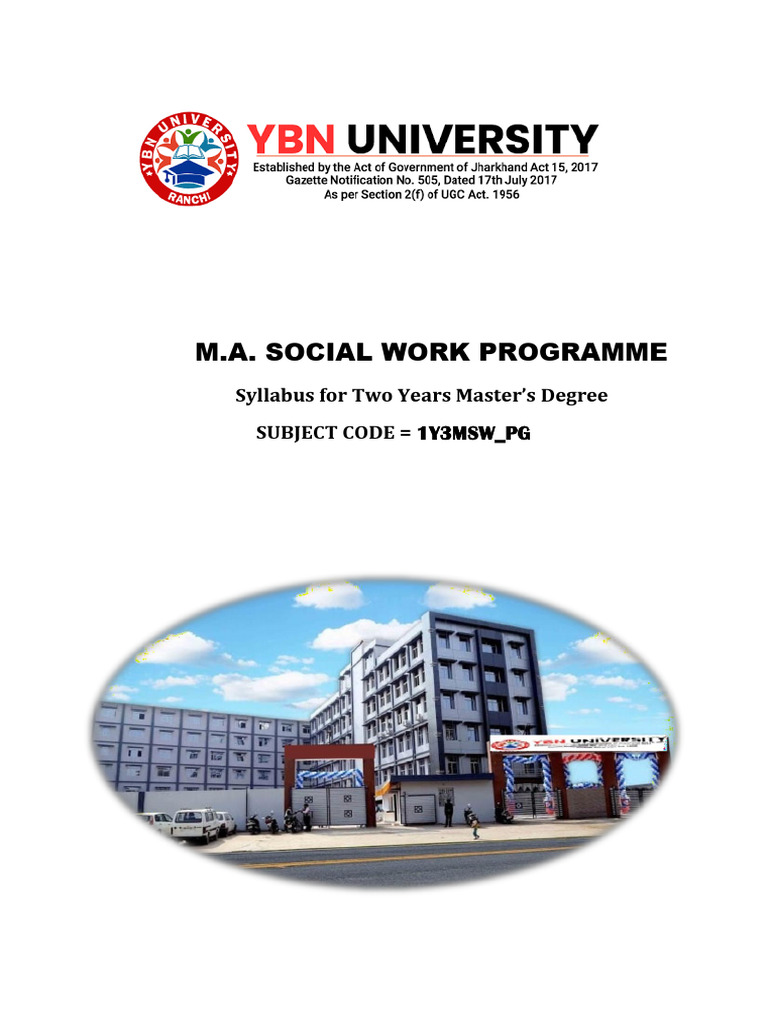 MSW Programme Syllabus Overview | PDF | Postgraduate Education ...