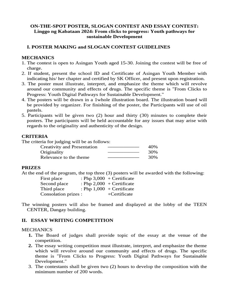 Linggo NG Kabtaan Poster Slogan Essay | PDF | Human Communication