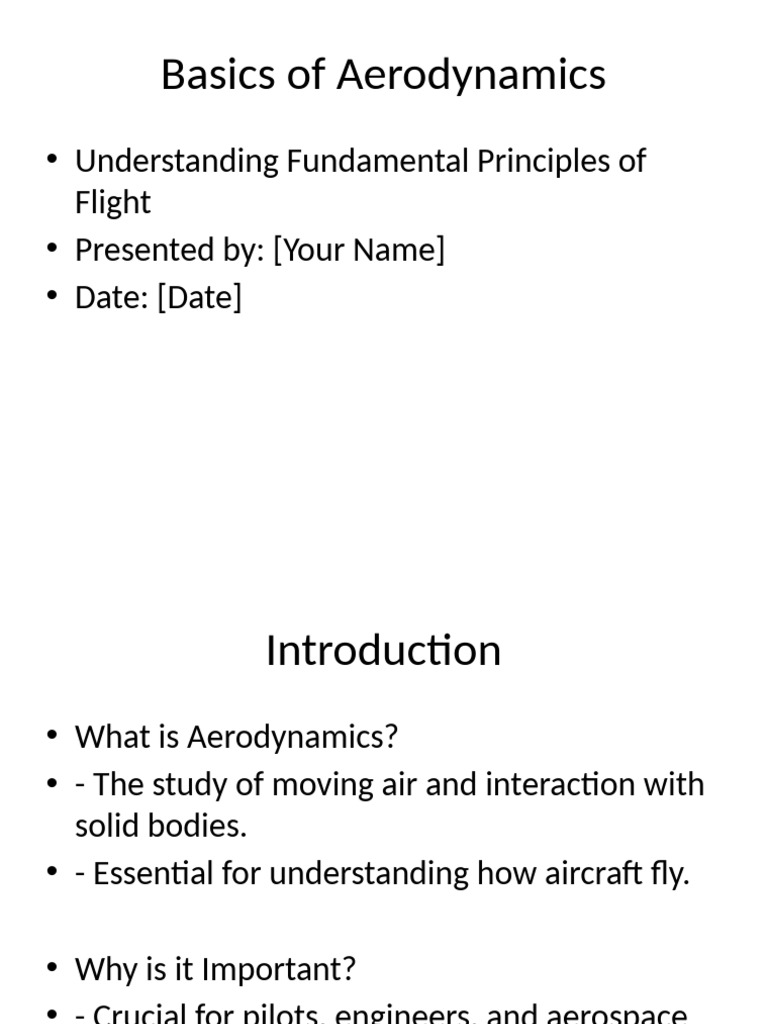 Basics of Aerodynamics | PDF
