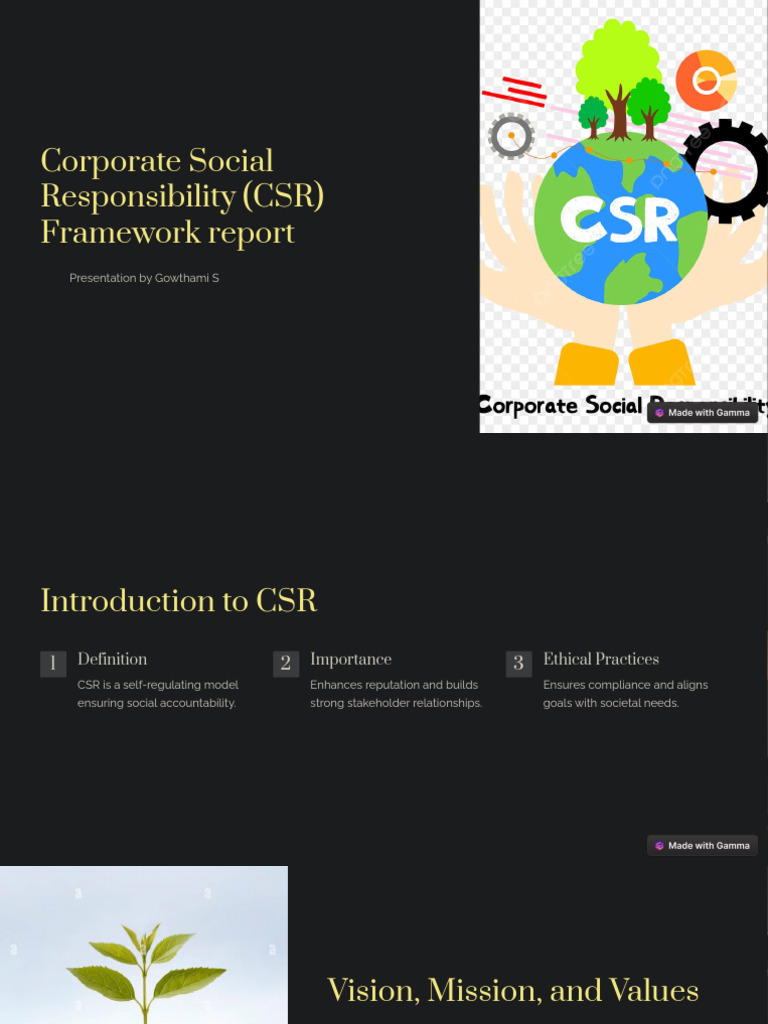 Corporate Social Responsibility CSR Framework Report | PDF | Corporate ...