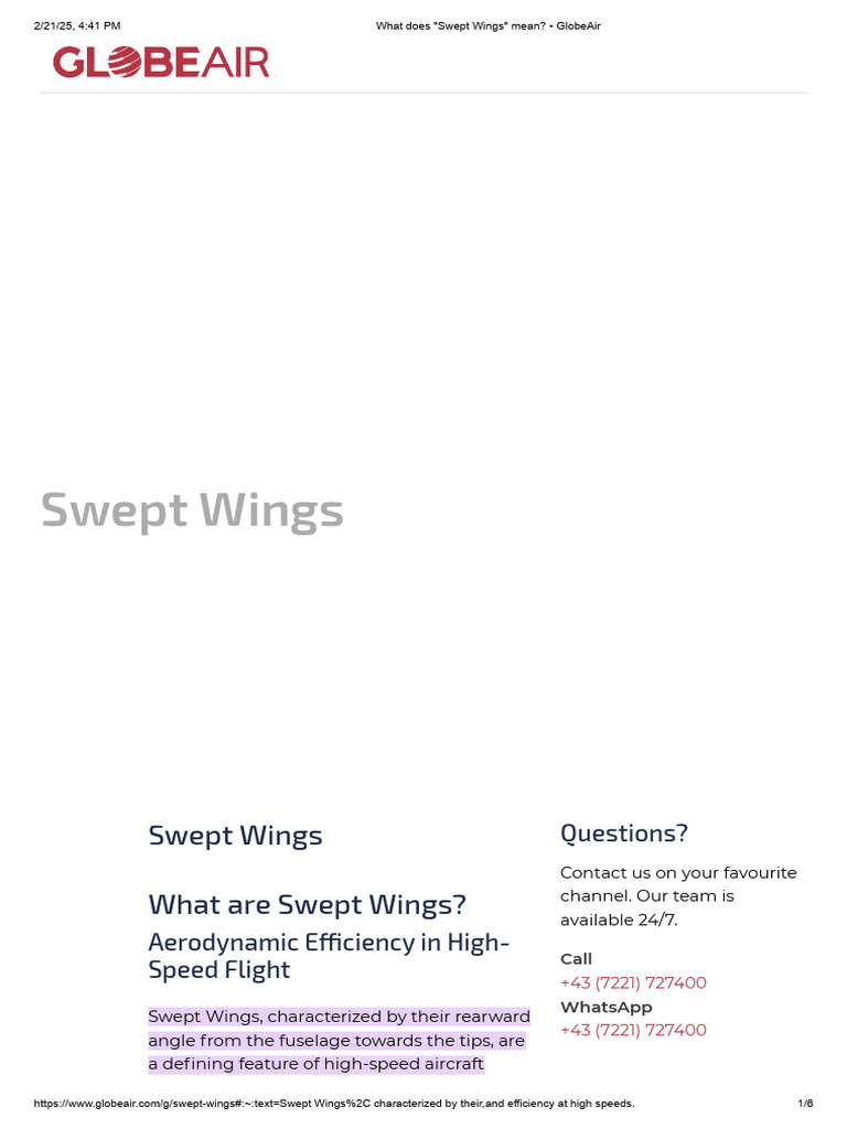 Understanding Swept Wing Design | PDF | Aircraft | Drag (Physics)
