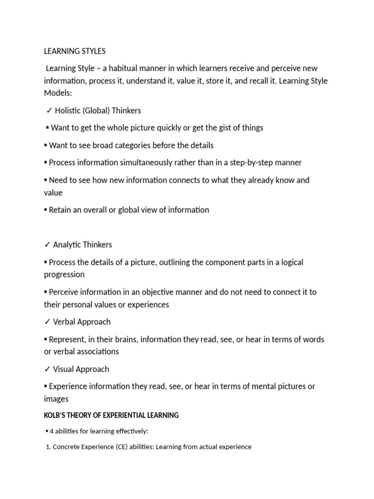 Learning Styles | PDF