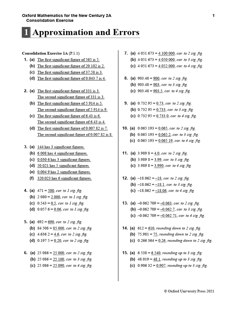 Significant Figures and Rounding Exercises | PDF | Significant Figures ...