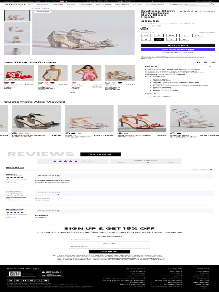 Endless Glam Rhinestone Bow Heels | PDF | Shoe | Clothing