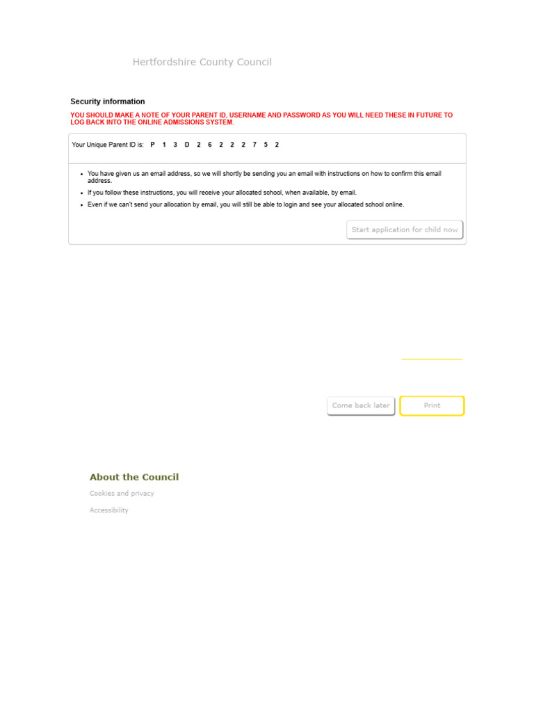 Hertfordshire Online Admissions | PDF