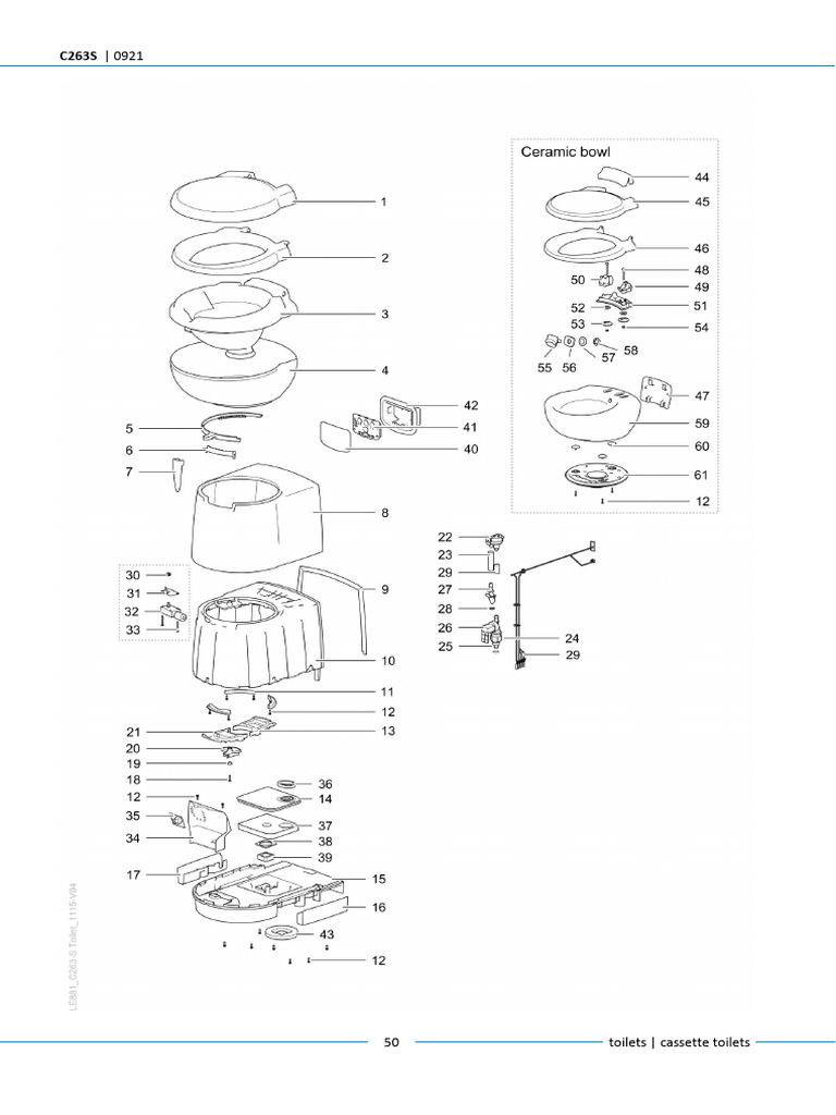 Spare Part List Cassette Toilet C260 | PDF | Mechanical Engineering ...