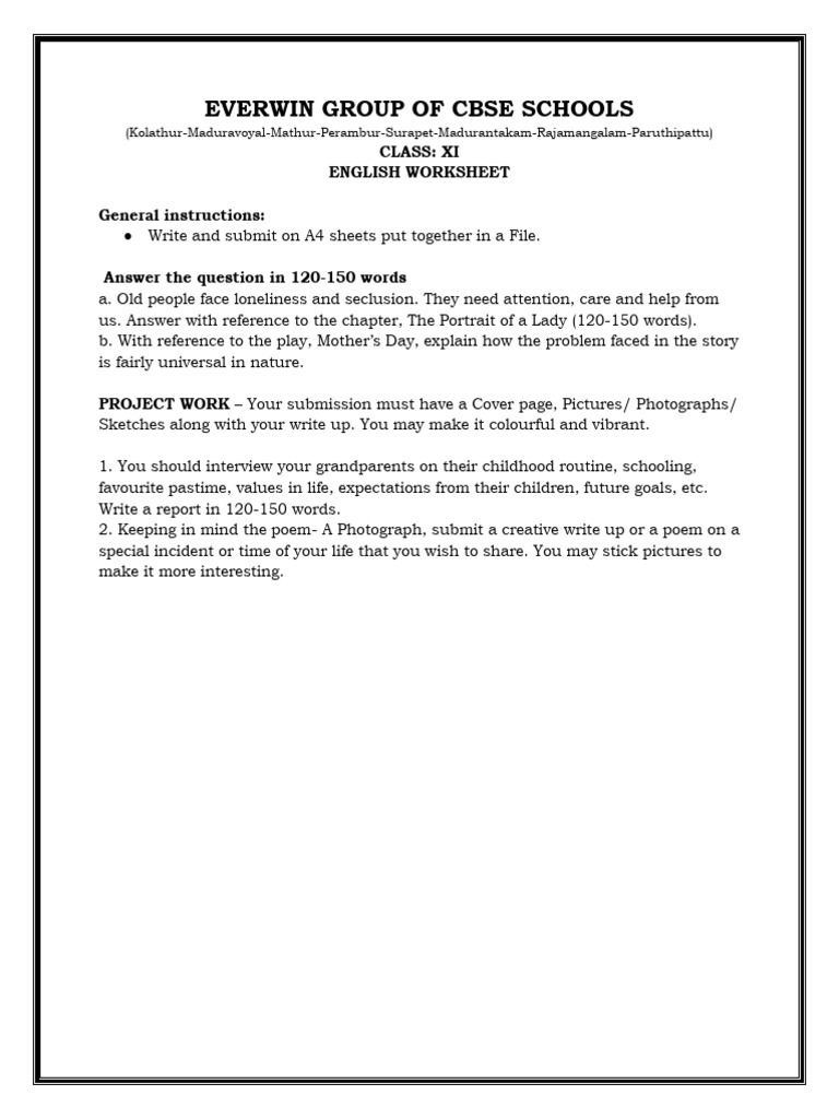 Xi Worksheet - English | PDF