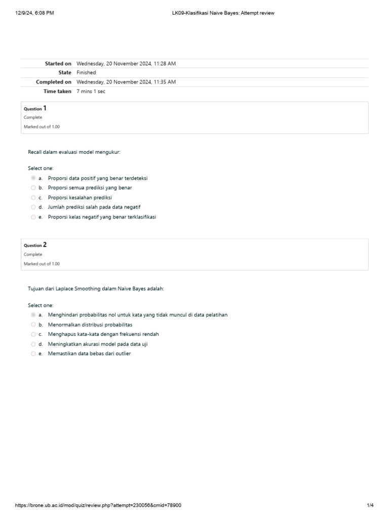 LK09-Klasifikasi Naive Bayes - Attempt Review | PDF