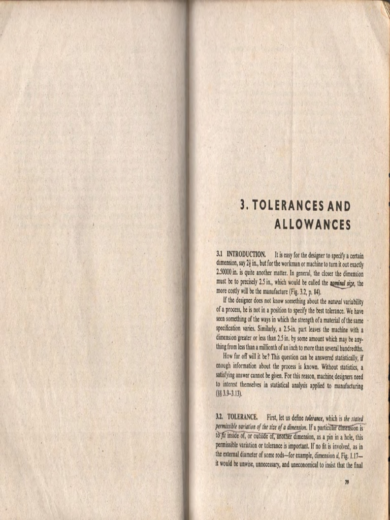 Tolerances and Allowances | PDF