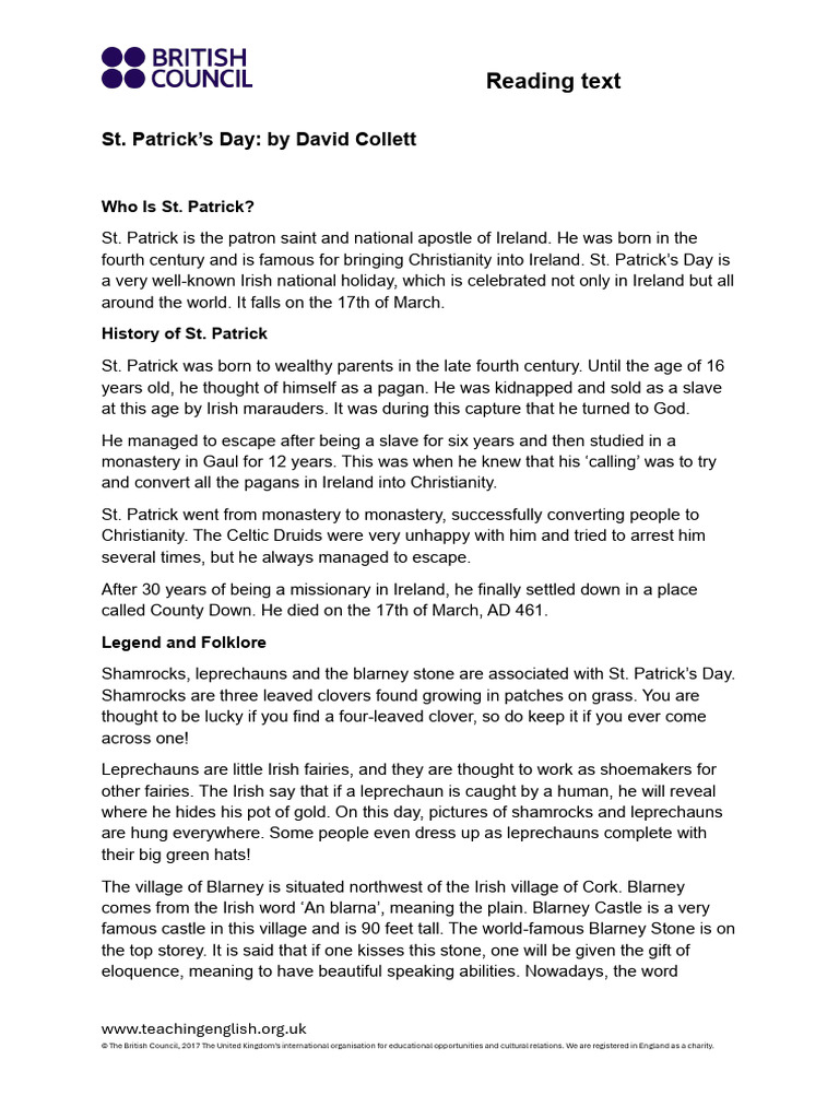 St. Patrick's Day: History and Traditions | PDF | Saint Patrick