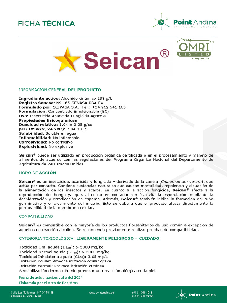 Seican Ficha Tecnica-1 | PDF