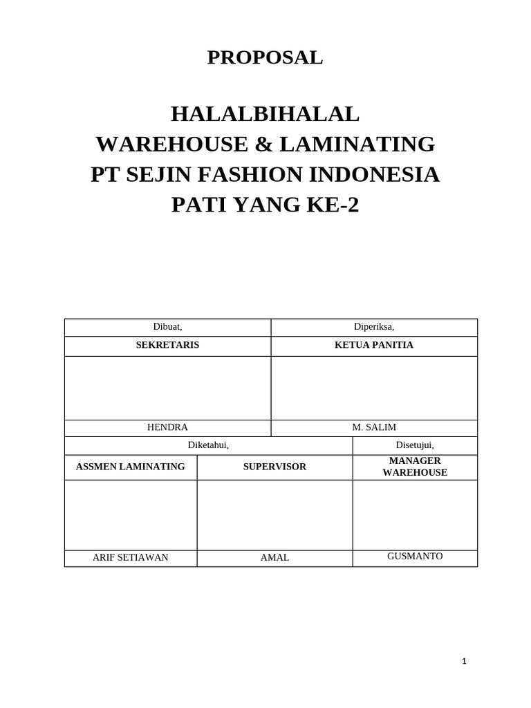 Halal Bihalal Keluarga Besar PT Sejin | PDF