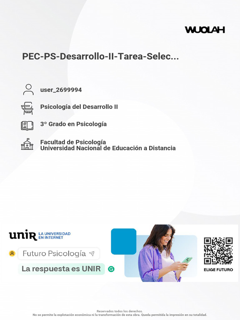 Wuolah Free PEC PS Desarrollo II Tarea Seleccion de Wason Curso 23.24 | PDF | Proposición ...
