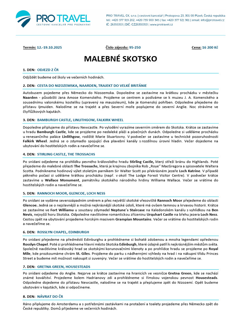 Program Skotsko | PDF