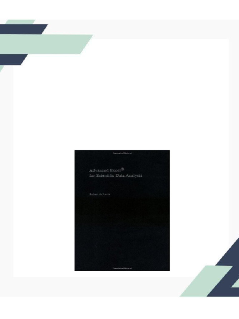 Advanced Excel For Scientific Data Analysis 1st Edition Robert De Levie