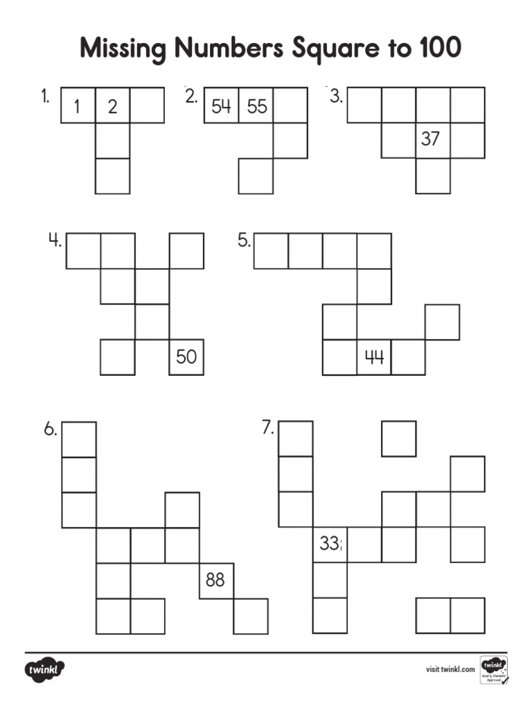 Regular 100 Chart Puzzle | PDF