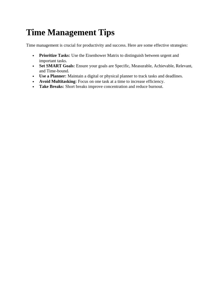 Time Management Tips | PDF
