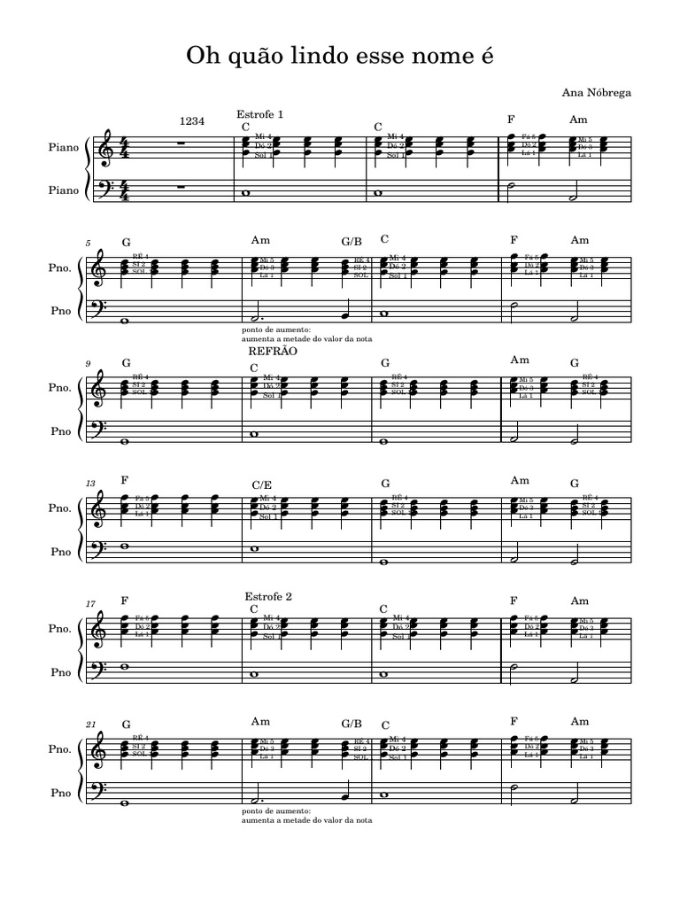 Oh Quão Lindo Esse Nome É | PDF | Pitch (música) | Composições musicais