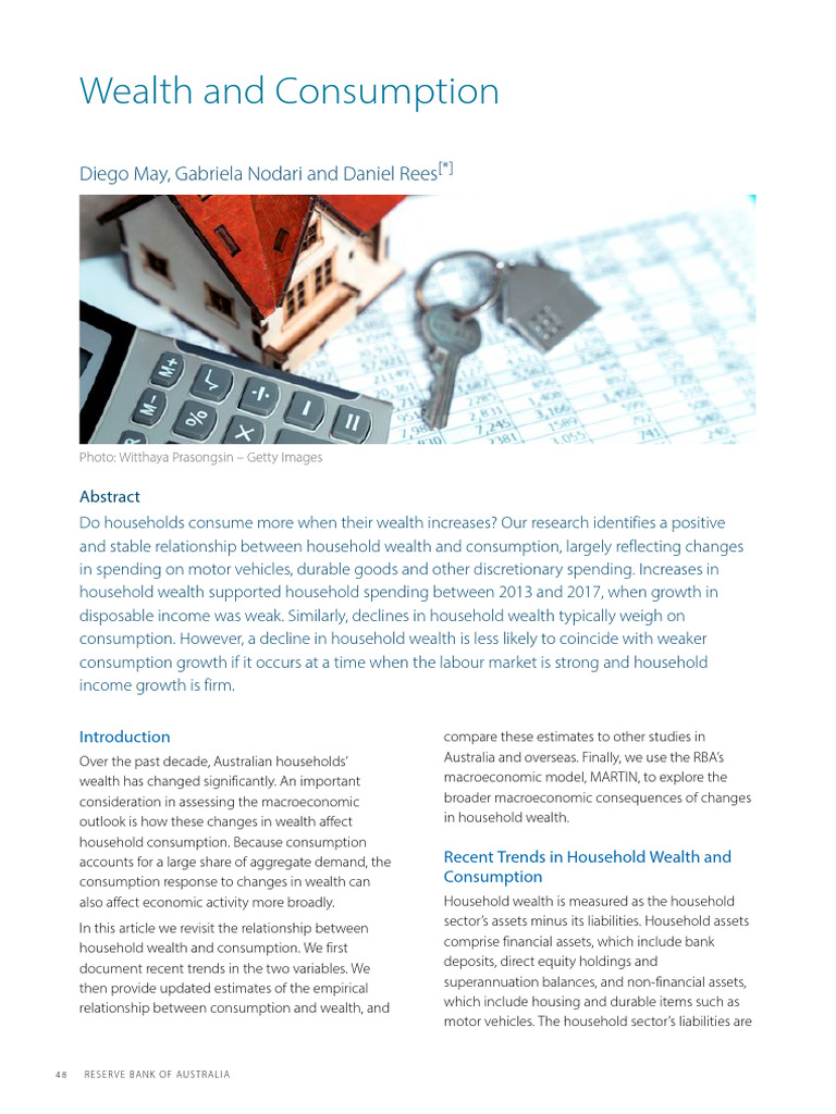 wealth-and-consumption | PDF | Cost Of Living | Consumption (Economics)