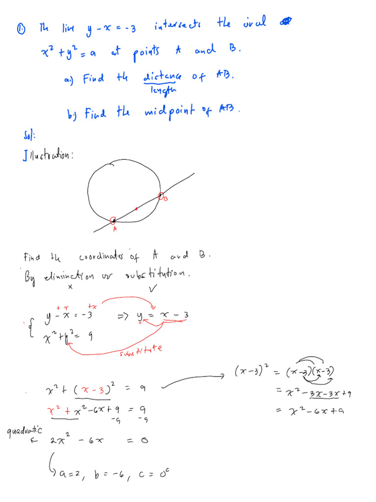 Intersecting Line and Curve Problem | PDF