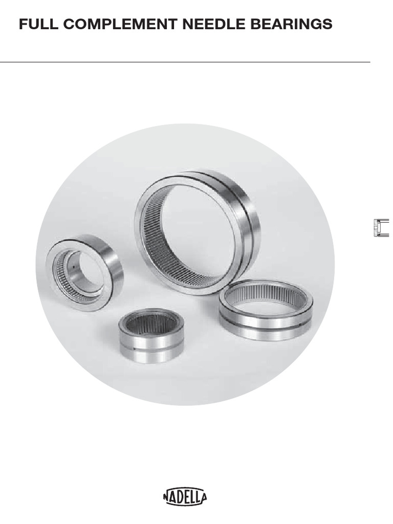 Nadella Full Complement Needle Bearings | PDF | Bearing (Mechanical) | Engineering Tolerance