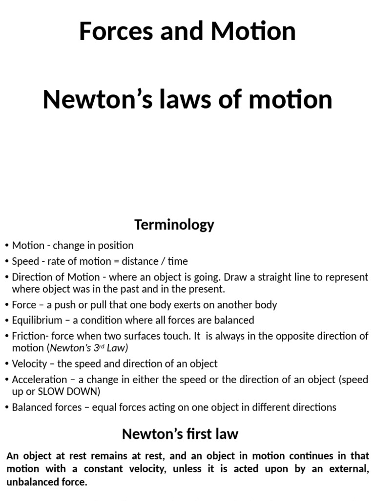 Forces and Motion, Newtons Laws | PDF | Force | Friction