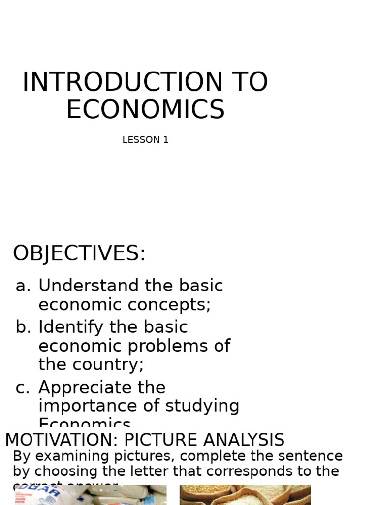 Lesson 1. Introduction to Economics (1) | PDF | Economics | Economies