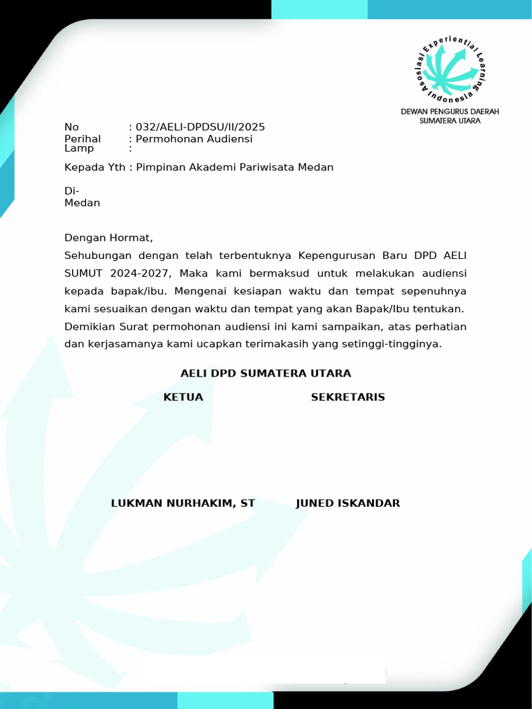 Permohonan Audiensi Akpar Medan | PDF