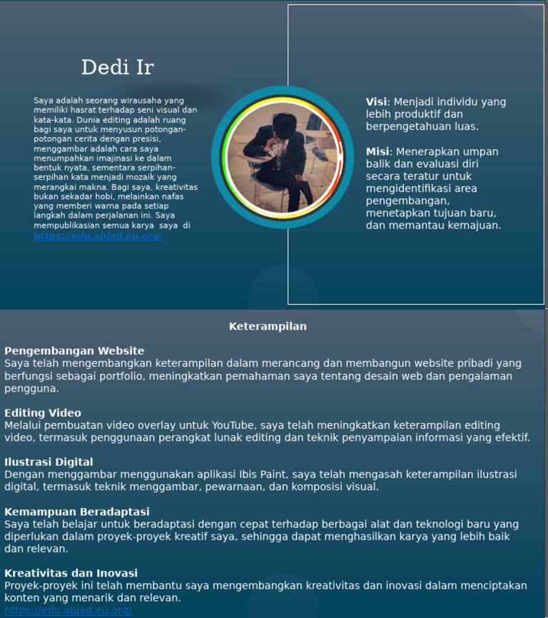 about me Dedi-Ir | PDF