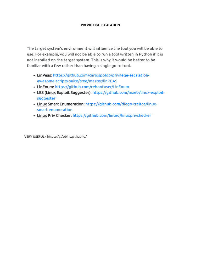 Previledge Escalation | PDF