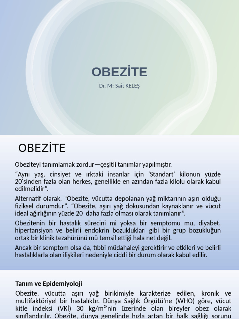 Obezite Biyokimyası-2025 | PDF