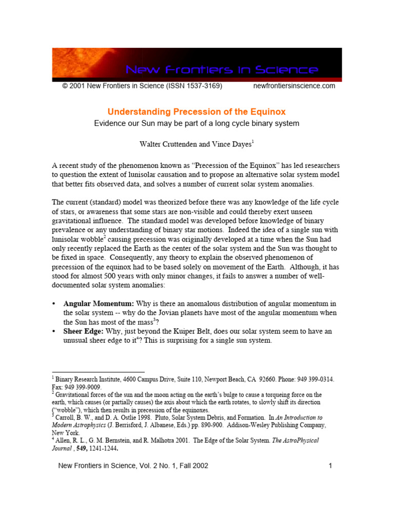 New Model for Precession of Equinoxes | PDF | Orbit | Apsis